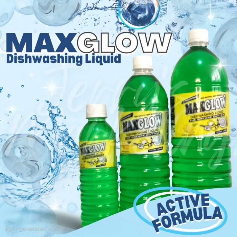 Maxglow Dishwashing Liquid 1.0 Liter Green Lemon (bundled of 3pcs ...