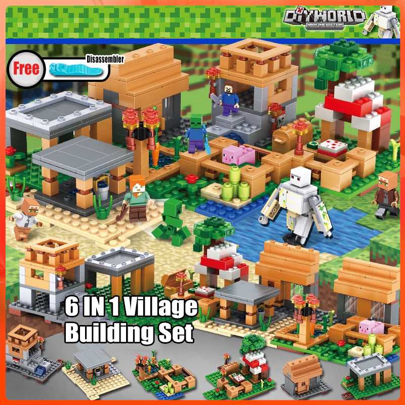 500Pcs My World Village Set Minecraft Building Block Toys Kids Classic ...