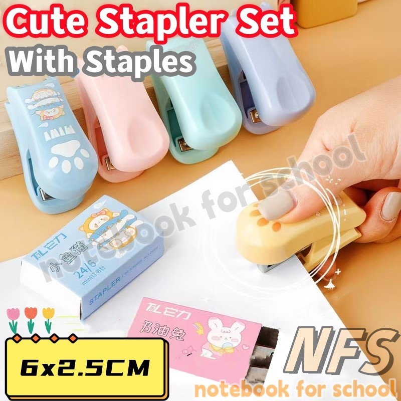 NFS 1PC Mini Stapler with Staple Korean Cute Style Portable Stapler ...