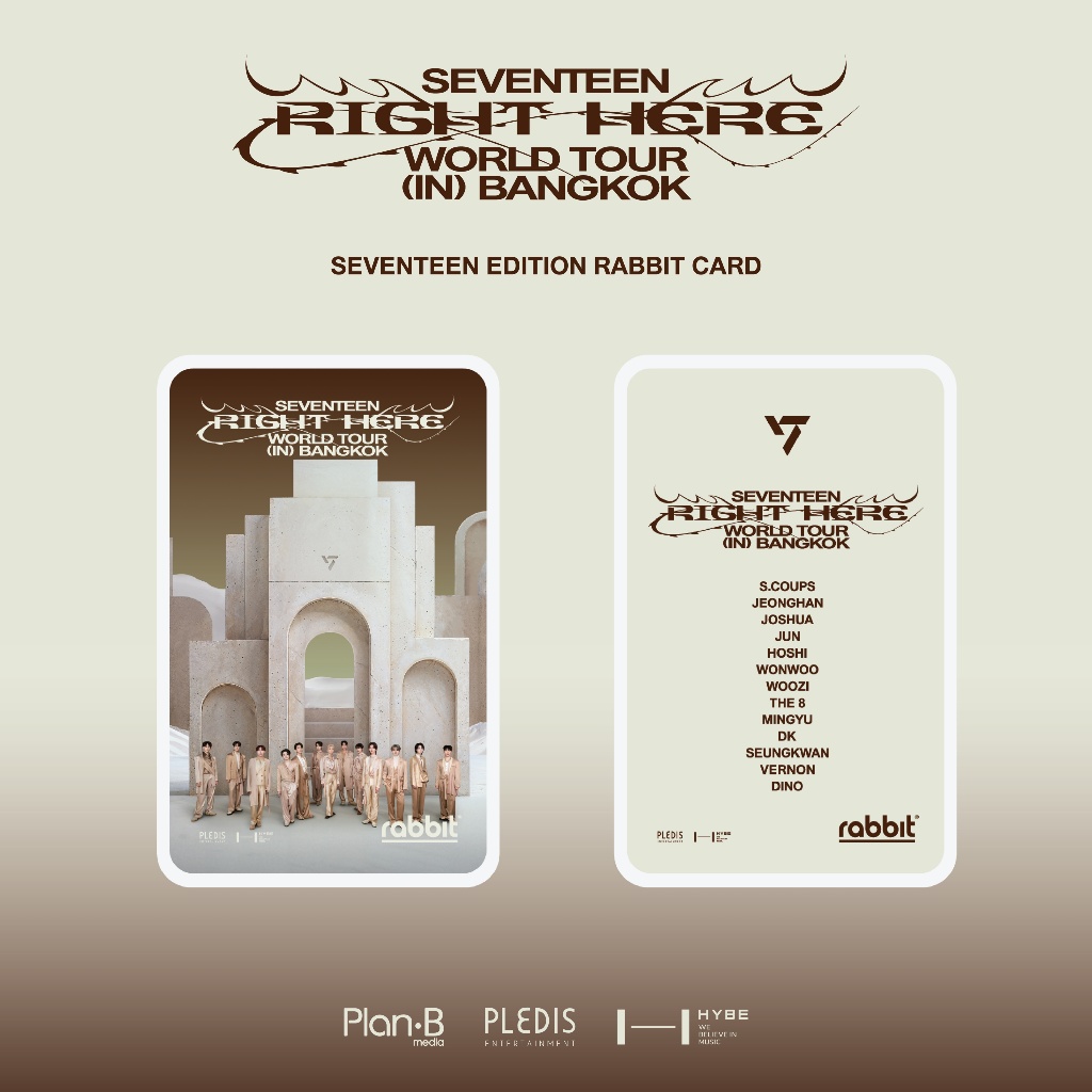 SEVENTEEN Edition Rabbit Card for Bangkok Mass Transit System (BTS ...