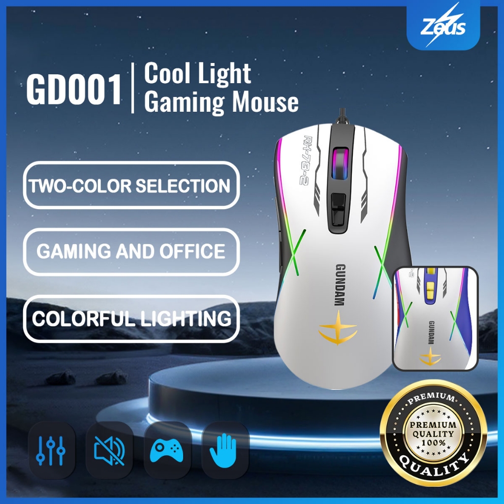 Zeus® X Gundam Mouse 7-button Wired Gaming Mouse RGB Backlight ...
