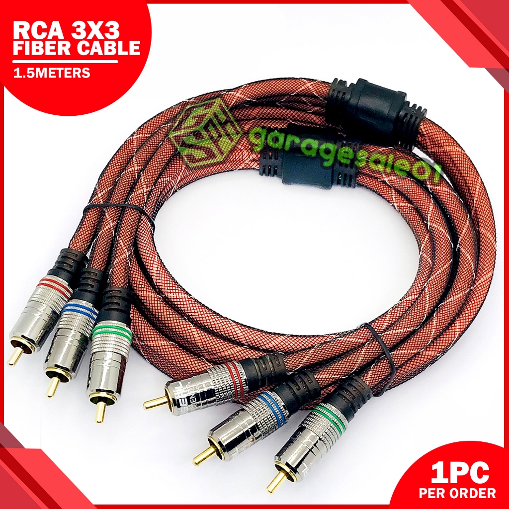 Original RCA 3X3 Fiber Cable 1.5 Meters Heavy Duty | Shopee Philippines