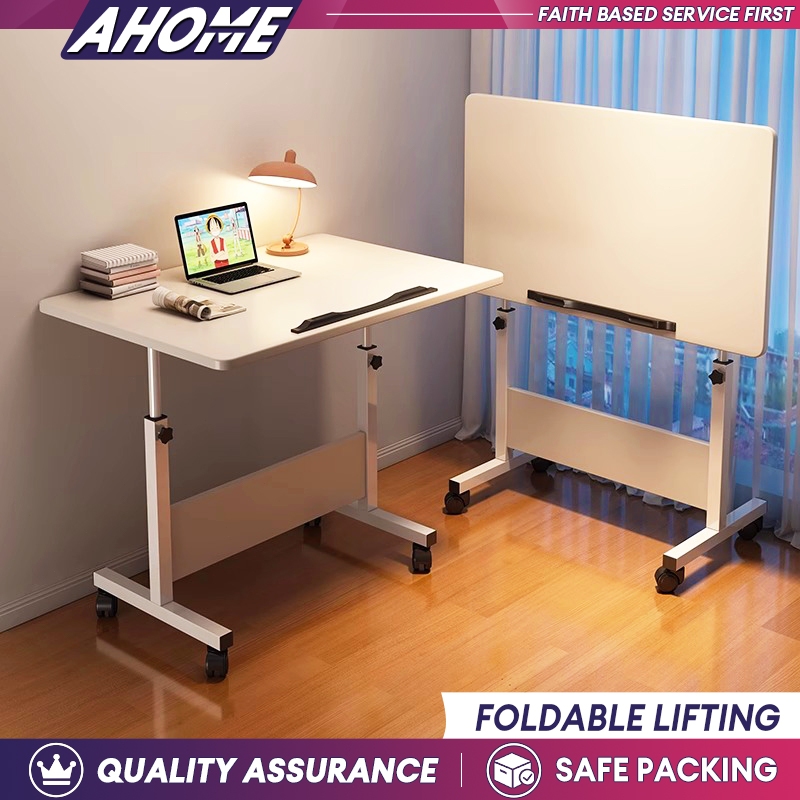 Study Desk With Wheel Adjustable Table Foldable Desk With Wheel ...
