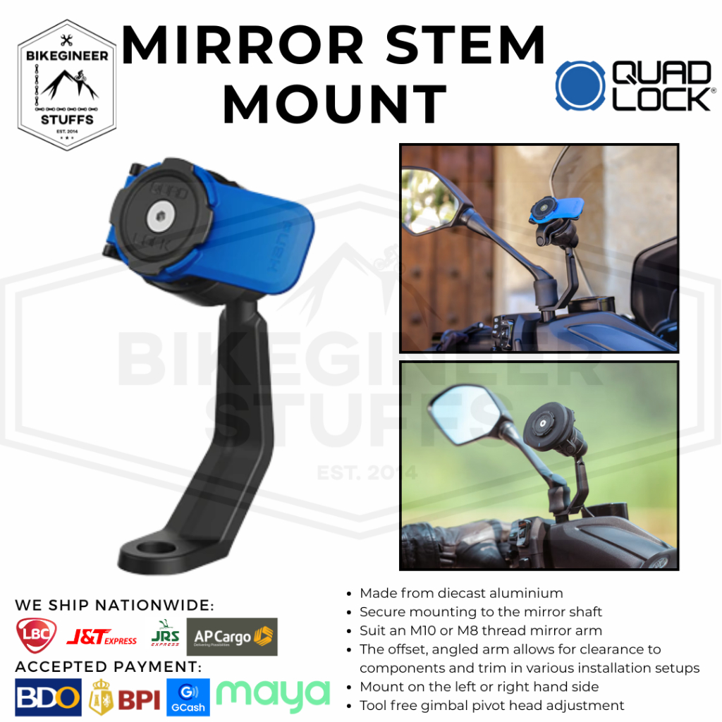 Quad Lock Scooter/Motorcylce Mirror Stem Mount | Shopee Philippines
