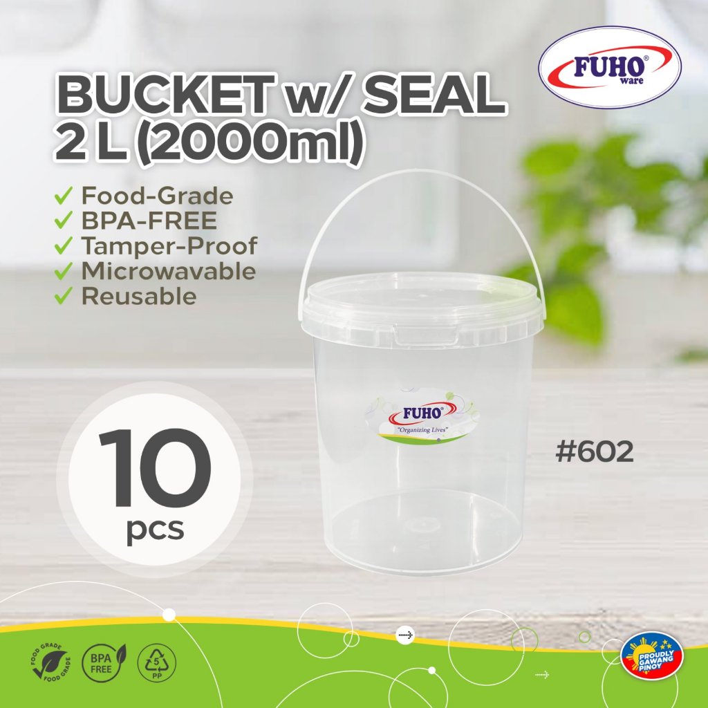 10 pcs FUHO 2L Bucket with Seal #602 | Shopee Philippines