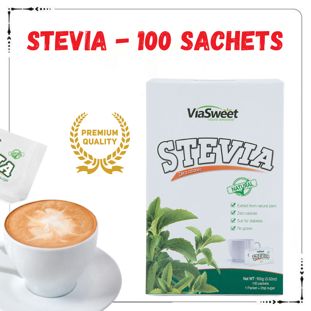 Stevia Natural Sweetener - 100 Sachets Box - Natural Sweetness | Shopee ...