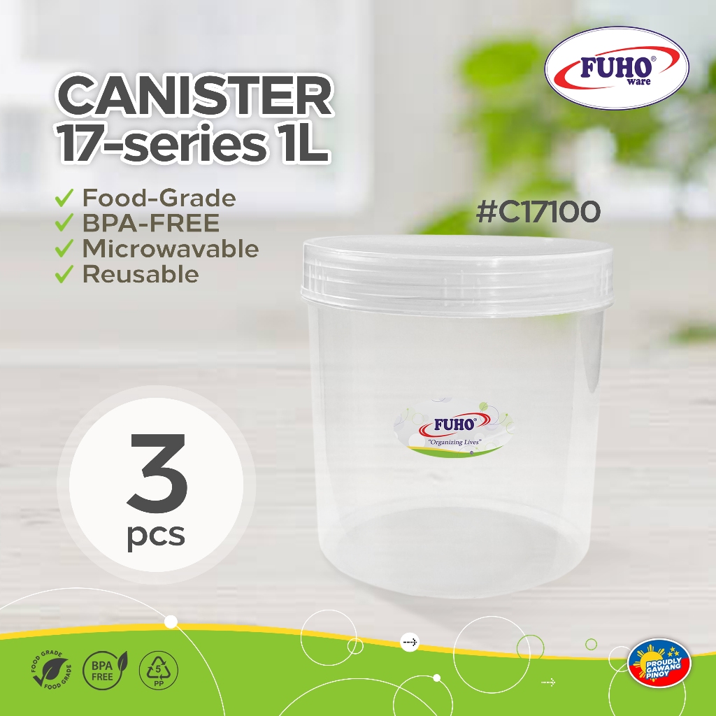 3 pcs FUHO 1L Canister Storage Mayo Jar #C17100 | Shopee Philippines