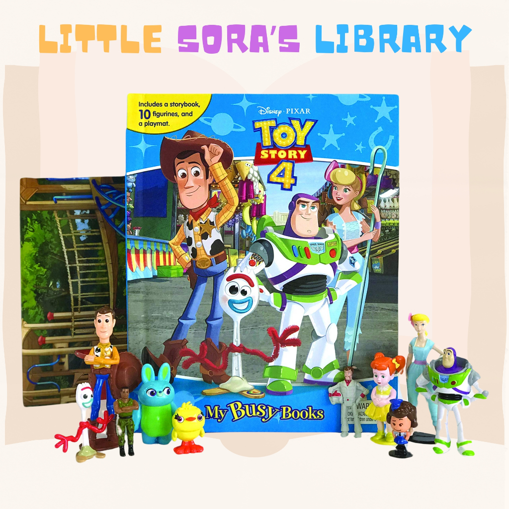 Disney / Pixar Toy Story 4 My Busy Books - Storybook, 10 figurines, playmat | Shopee Philippines