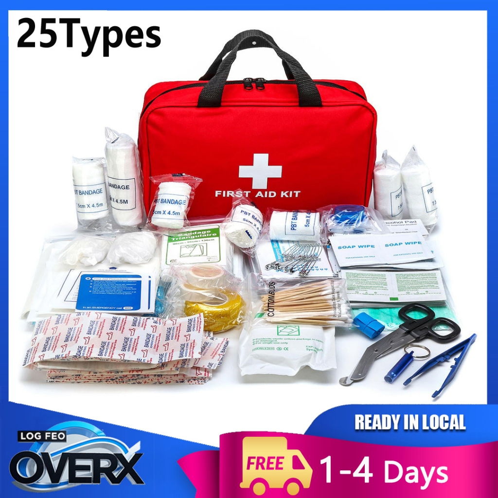 Emergency First Aid Kit With 252Pieces/25 types Portable Survival First ...