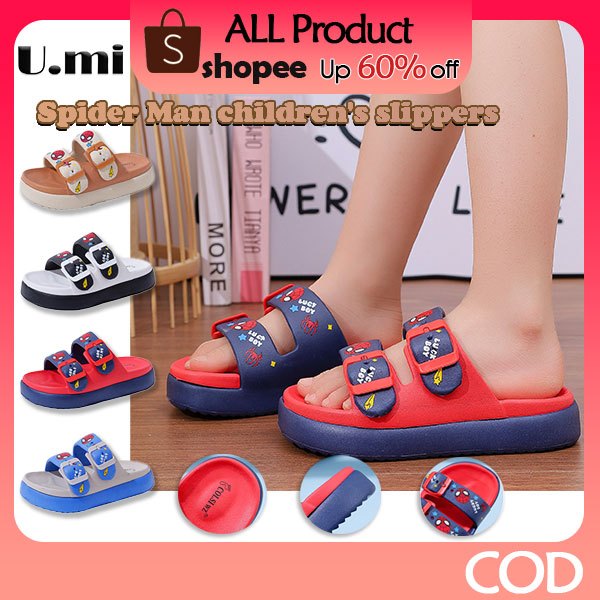 Umi Double Buckle Flat Sandals For Kids Spider-Man Cartoon Non Slip ...