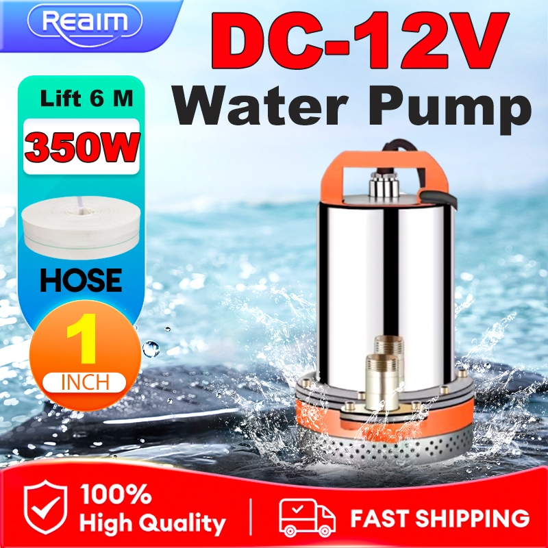 REAIM Water Pump DC12V Clean Steel Submersible Pump Blowdown 1INCH Deep ...