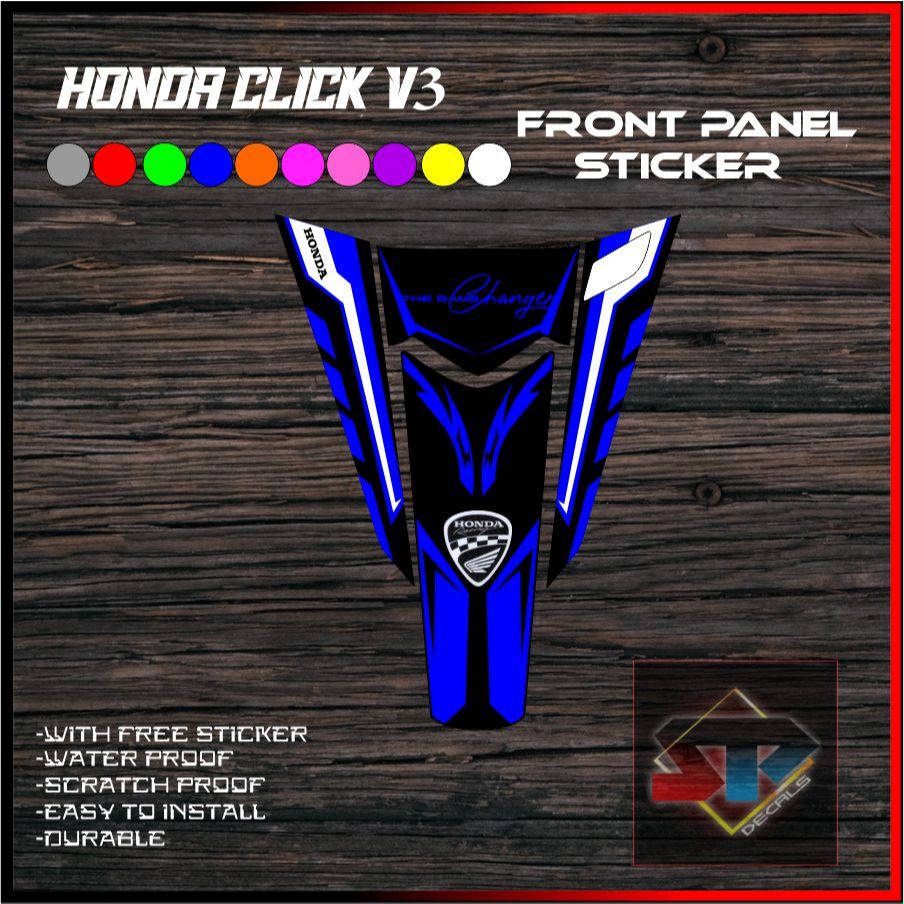 HONDA CLICK V3 FRONT PANEL STICKERS WATERPROOF LAMINATED SP DECALS ...