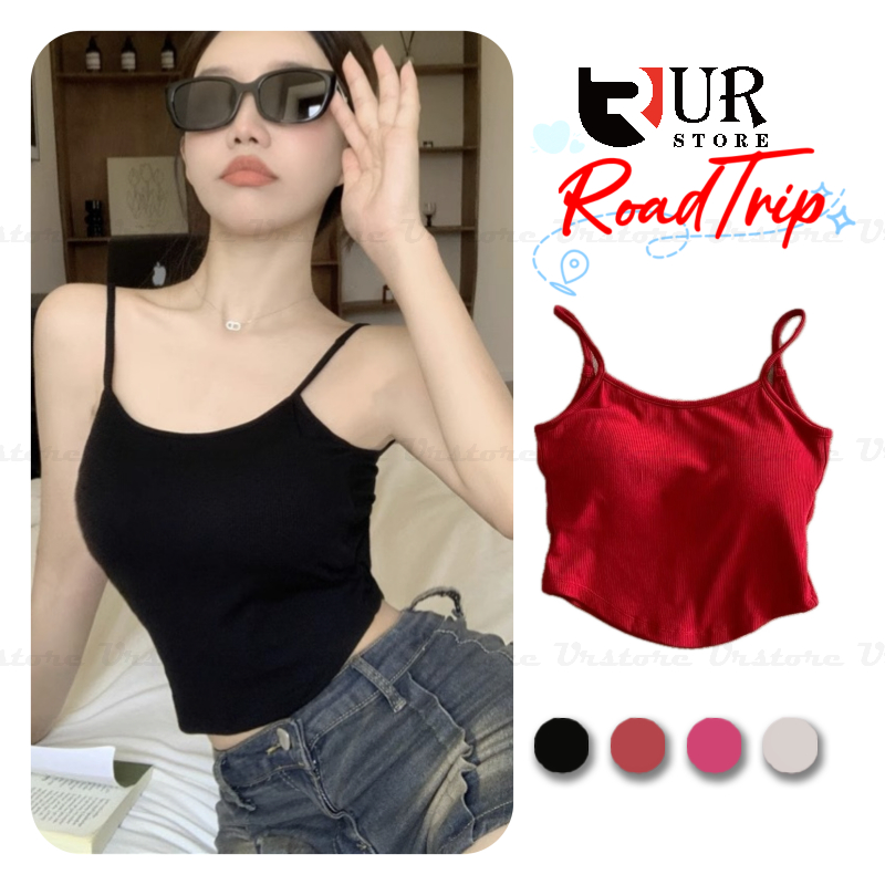 Spaghetti Strap Big U Sexy Halter Back Beautiful Back Camisole Women Outer Wear Urstore | Shopee ...