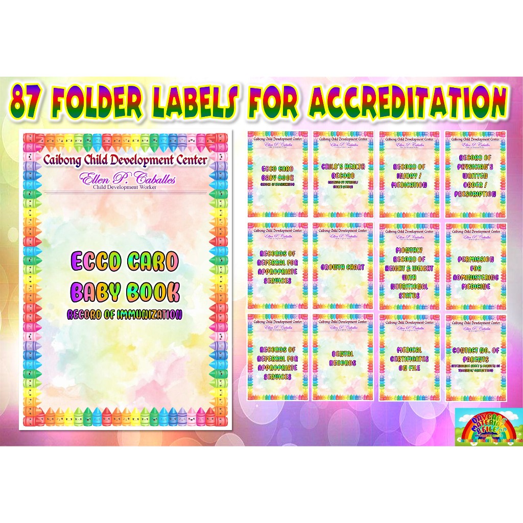 FOLDER LABELS FOR ACCREDITATION (A4 Size) | Shopee Philippines