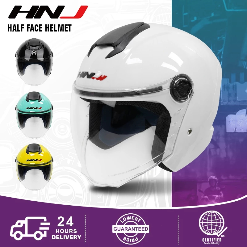 HNJ A4-005 Motorcycle Helmet Half Face For Woman Man Couple Helmet ...