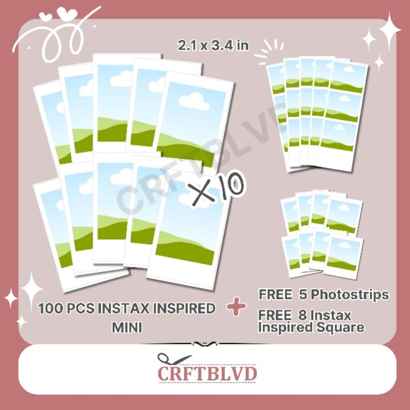 INSTAX INSPIRED MINI PHOTOS 100 PCS + FREEBIES (Satin Photopaper ...