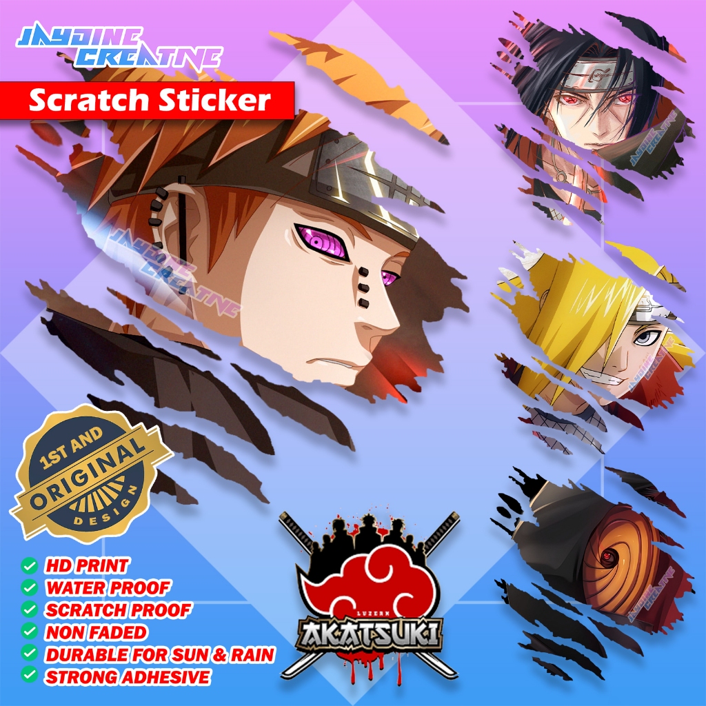 Akatsuki, Scratch Design Sticker, Indoor Outdoor Vinyl Sticker ...