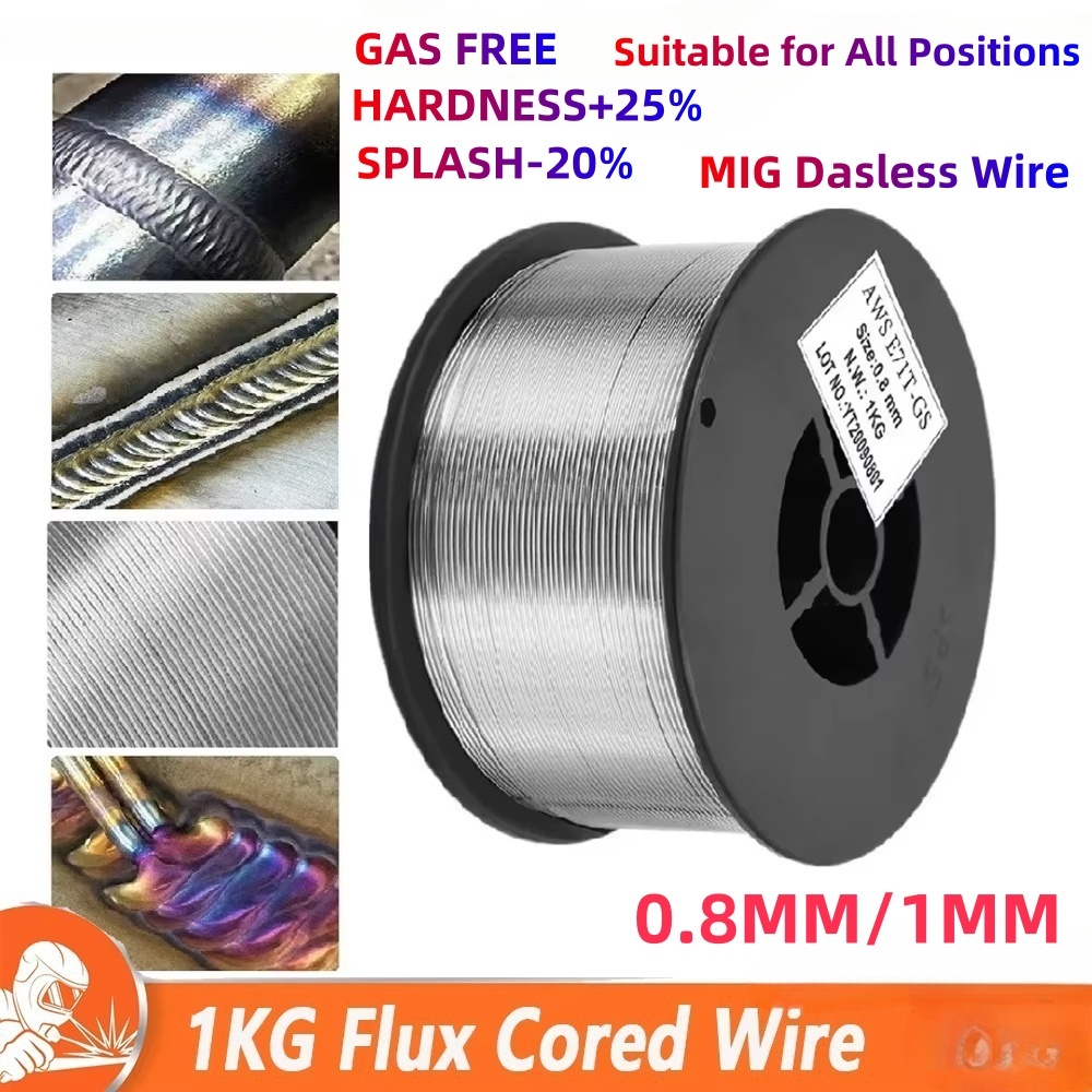 1KG 0.8mm/1.0mm E71T-GS Flux Cored Gasless Welding Wire No Gas or MIG Steel Welding Wire Self ...