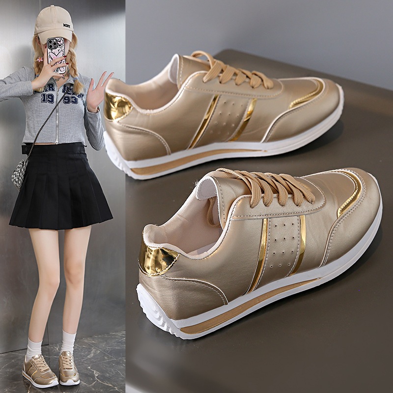 Korean Fashion Lace Up Sneakers For Women Low Cut Rubber Shoes Running ...