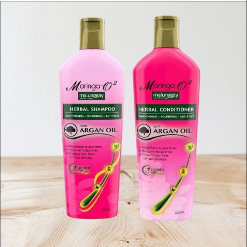 Moringa-O Herbal Frizz Shampoo / Conditioner with Argan Oil 200mL ...