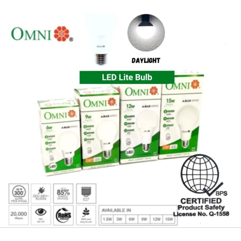 Omni-LED Lite Bulb Series Daylight and Warm White [1.5W 3W 6W 9W 12W ...