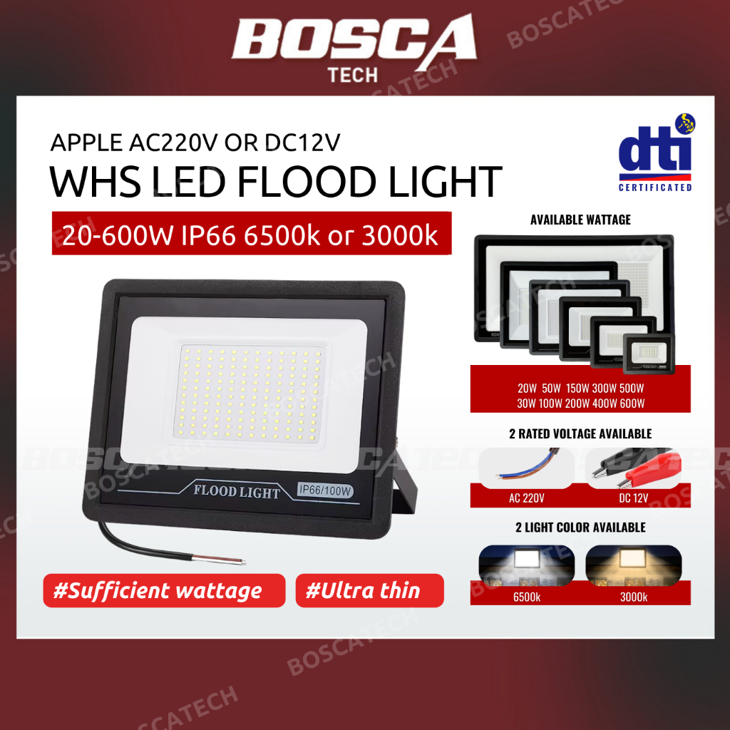 WHS LED Flood light IP66 Spotlight Daylight Outdoor Lighting 20W 30W 50W 100W 150W 200W AC220V ...