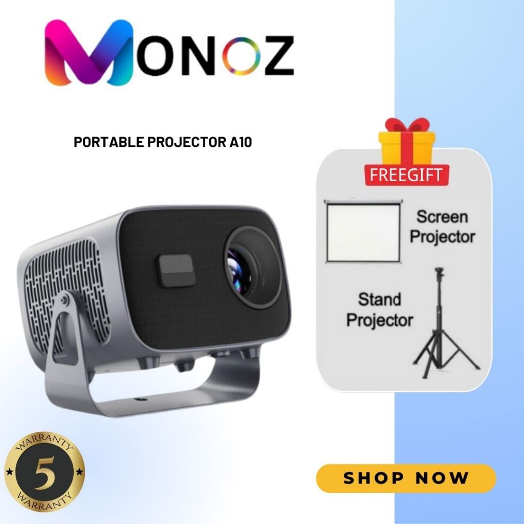 MONOZ Projector A10 PRO 5500 Lumens Full HD 4K Android Projector For ...