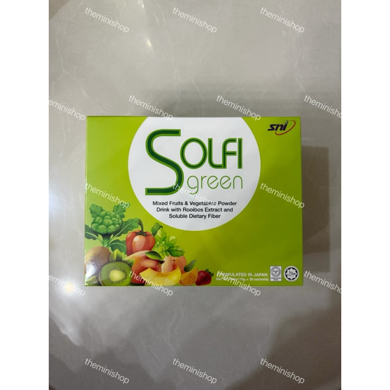 [1 box - 30sachets] Solfi Green Mixed Fruits & Vegetables Powder Drink ...