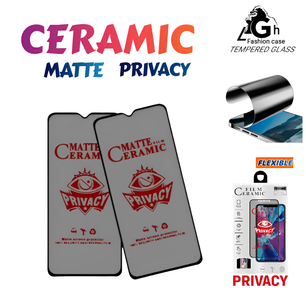 Matte Anti Spy Ceramic Tempered Glass for Realme 12 13 5I 6I 7 8 9 10 ...