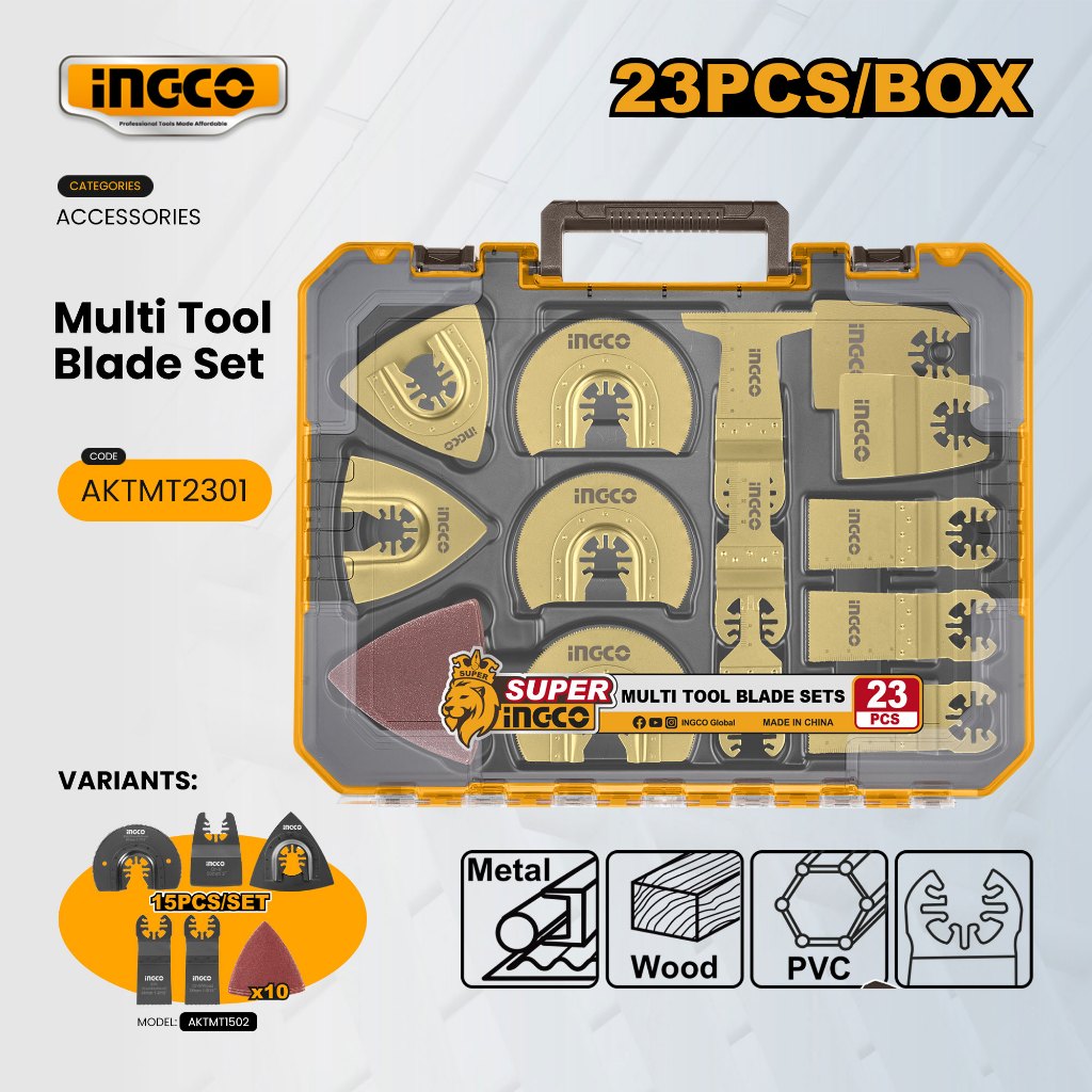 Ingo 23pcs Oscillating Multi Tool Blade Set Wood Metal Grout Scraper ...