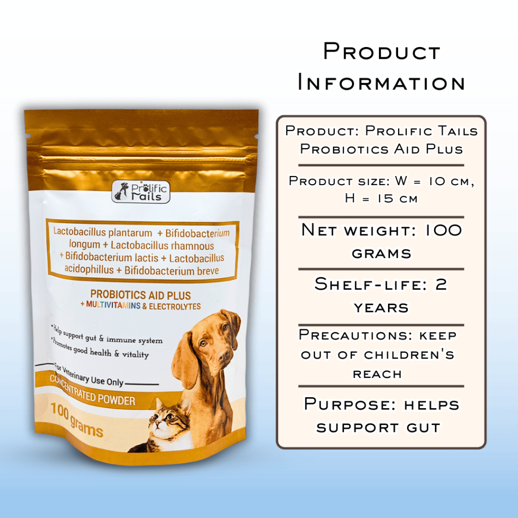 FIPRO-100g Prolific Tails Probiotics Aid Plus + Multivitamins and ...
