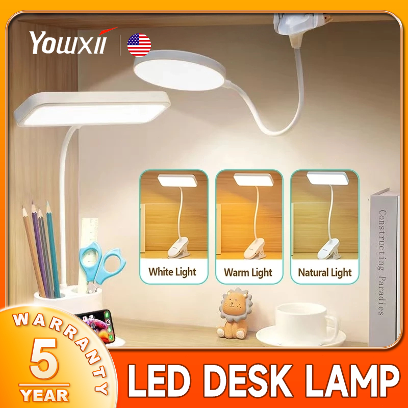 Yowxii LED Desk Lamp Rechargeable 3color Study Table Light For Room Dim ...