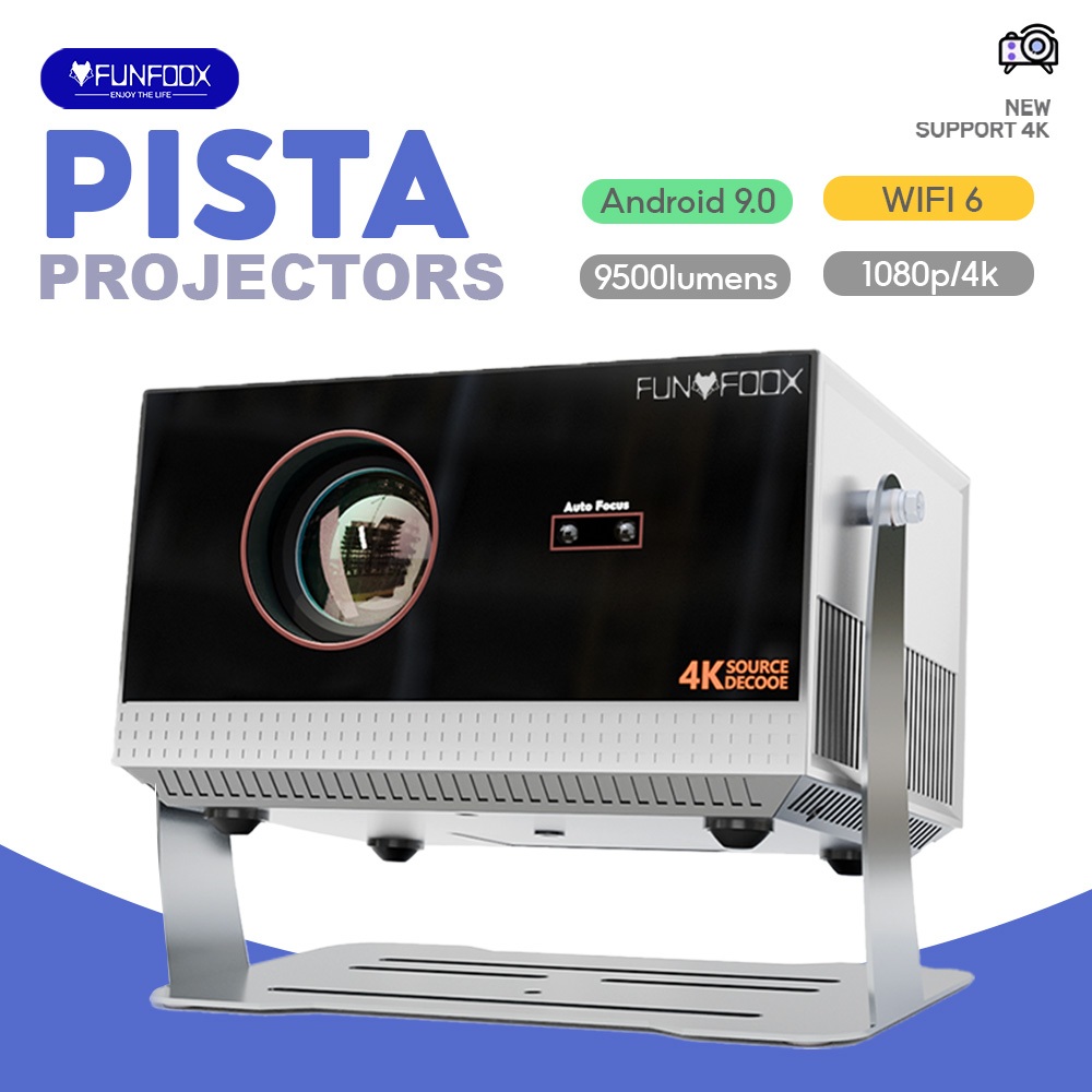 【Auto Focus】FUNFOOX PISTA projector 4K/1080P android 9.0 wifi/bluetooth ...