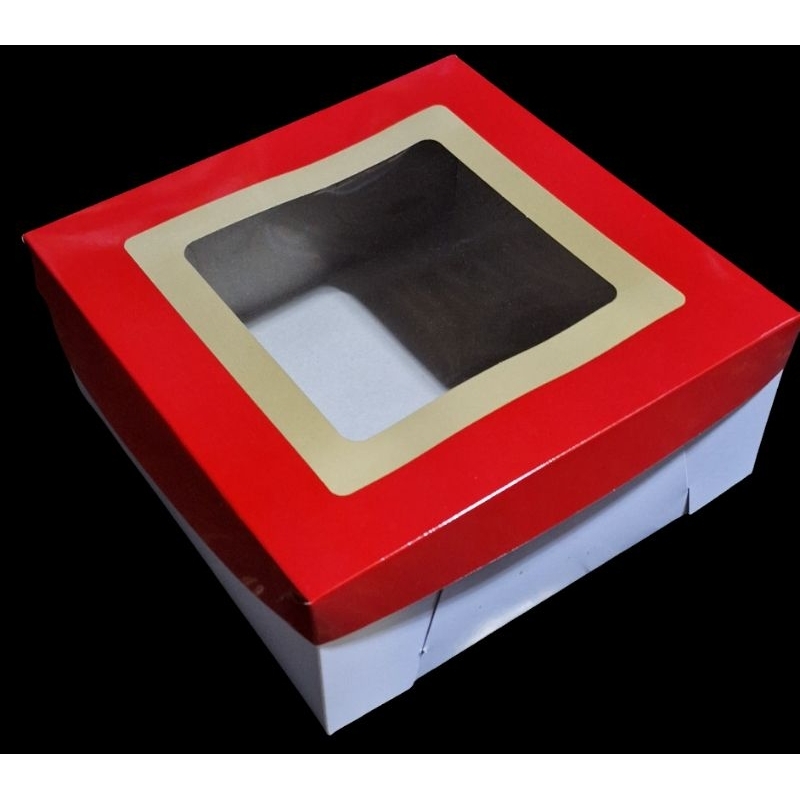 12X12X4 inches CAKE BOX RED/GOLD DESIGN (10 SETS) | Shopee Philippines