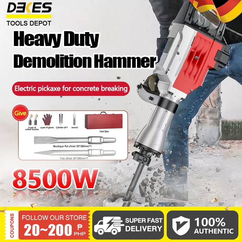 【Heavy Duty】220V Demolition Jack Hammer Rock Drill Concrete Breaker ...