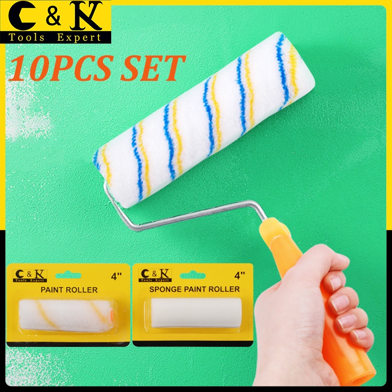 C&K (10pcs) Paint Roller 4" Baby Roller Cotton Sponge Refill Mini Brush ...