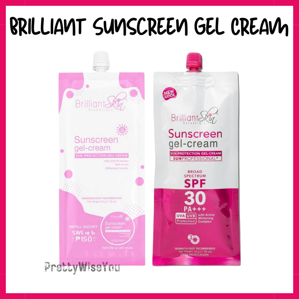 orig BRILLIANT SKIN SUNBLOCK Sunscreen Gel CREAM 50 grams Light White ...