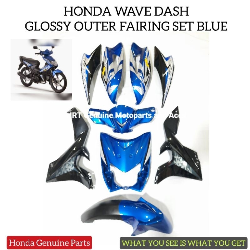 Honda Wave Dash Genuine Original Glossy Fairing Set Blue with Black ...