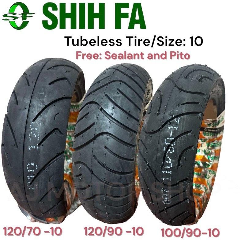 SHIHFA TIRE Size 10 for Burgman/Tubeless Tire Free Sealant and Pito ...