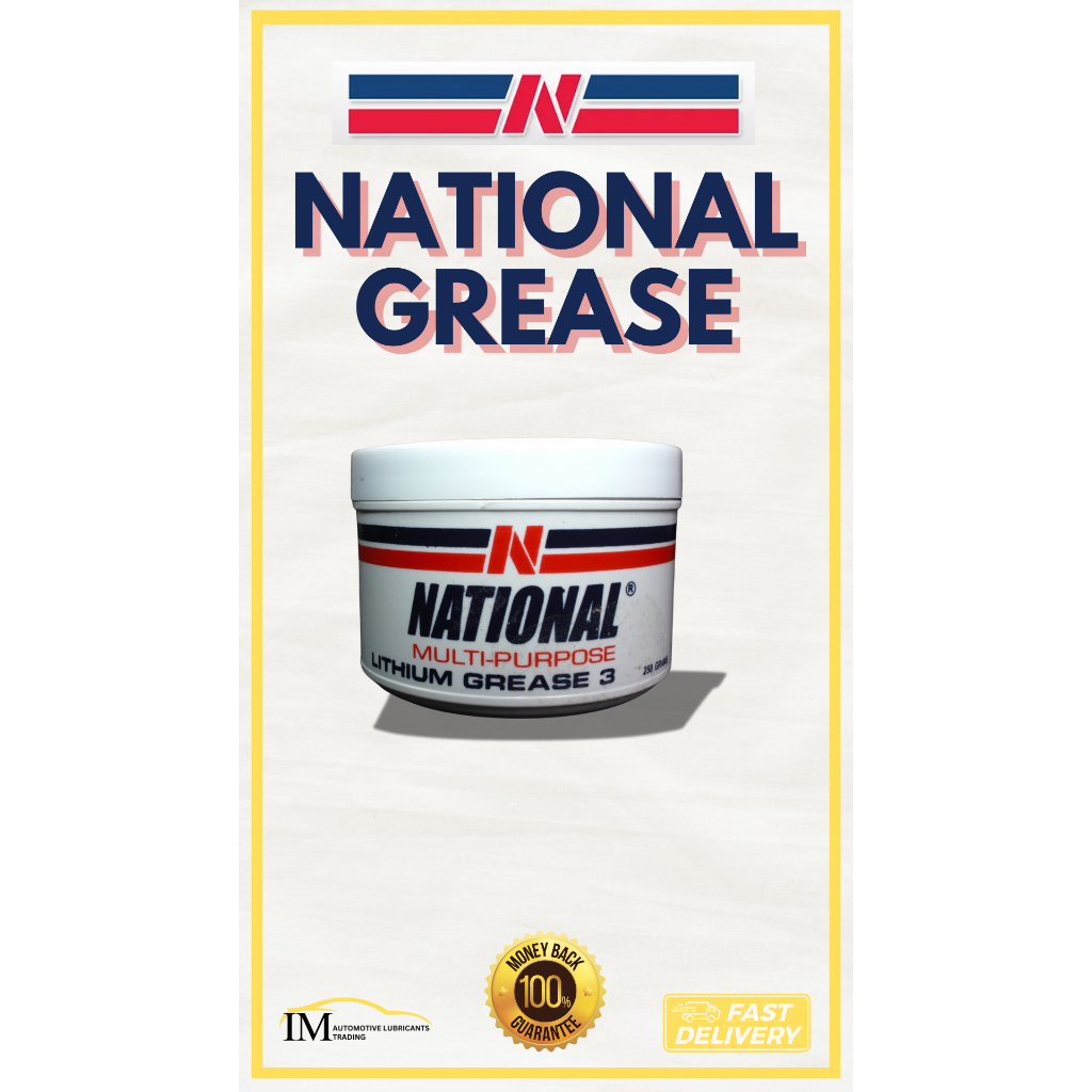 NATIONAL MULTI-PURPOSE GREASE 500g and 250g - Lithium (Yellow) | Shopee ...