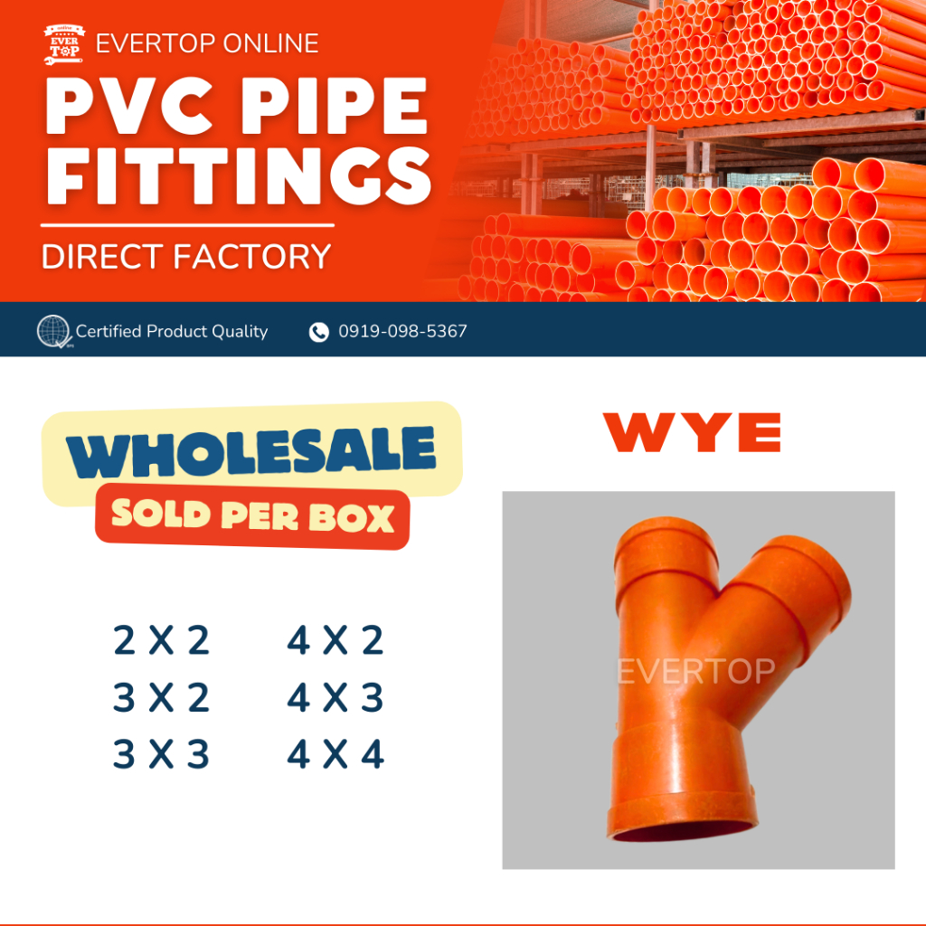 Wholesale WYE PVC Orange Pipe Fittings 2" 3" 4" for Sanitary Pipe | Shopee Philippines