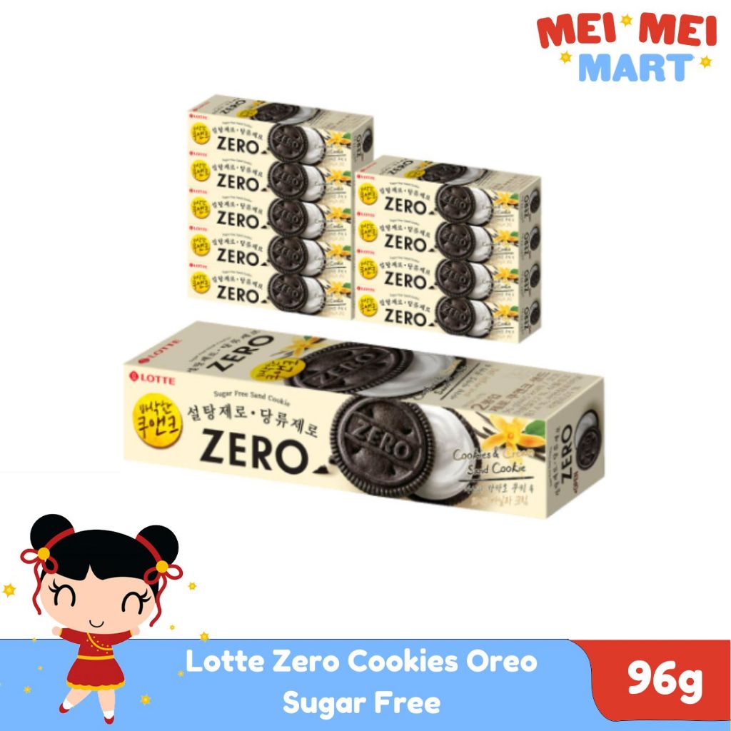 Lotte Zero Cookies Oreo Sugar Free Cookies and Cream 96g | Shopee ...