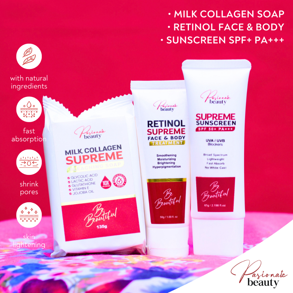 Pasionate Beauty - Retinol Treatment, Sunscreen Supreme, Milk Collagen ...