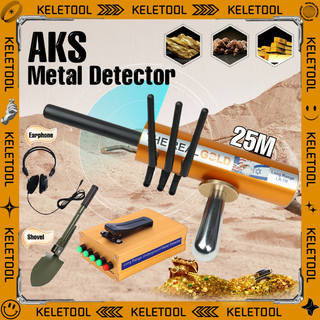 AKS 3D Metal Detector Underground Detective Treasure 1200M Long Range ...