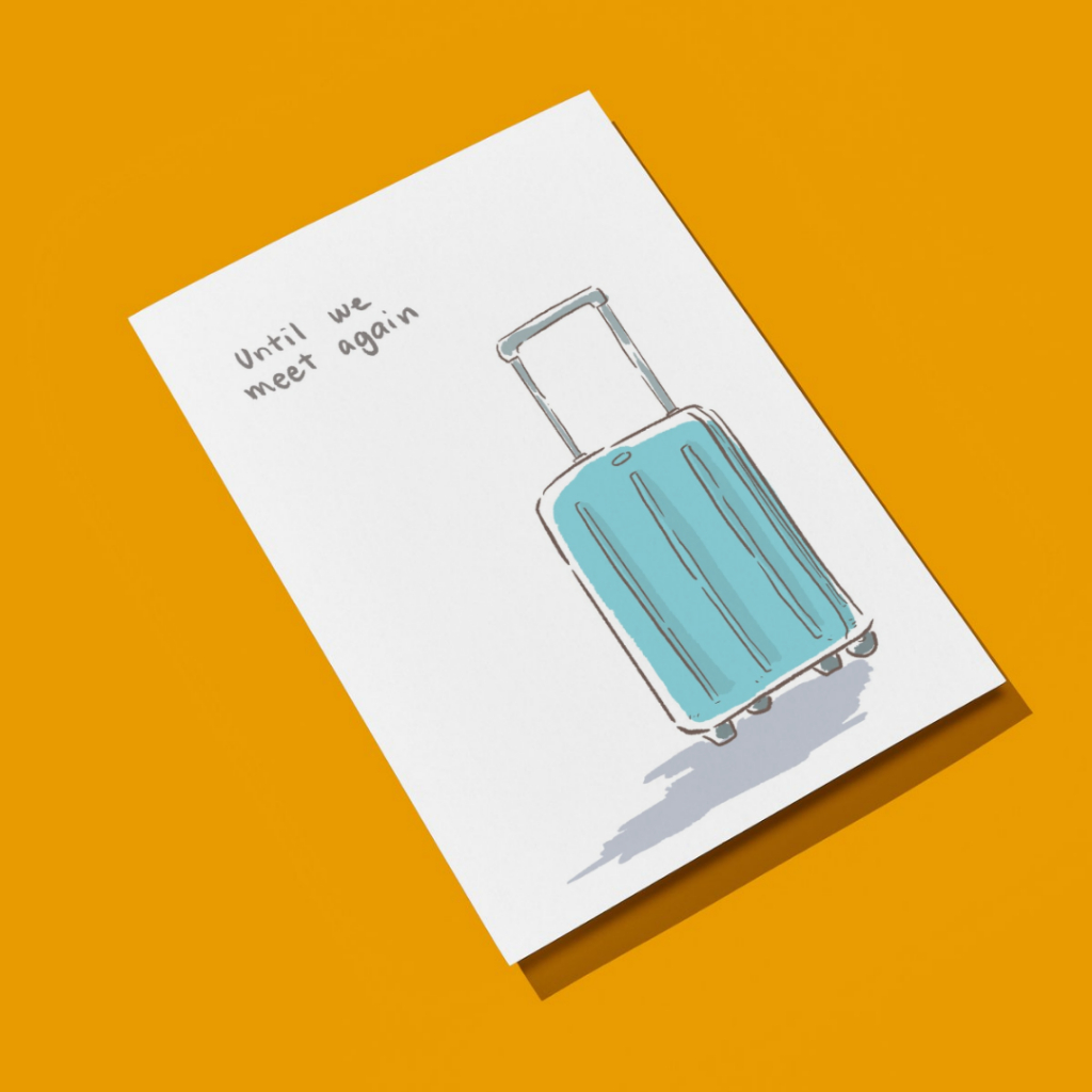 White and Blue Minimalist Until We Meet Again Farewell Despedida Send ...