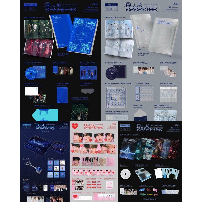 [ONHAND] ZEROBASEONE ZB1 BLUE PARADISE SEALED ALBUM DIGIPACK ZEROSE ...