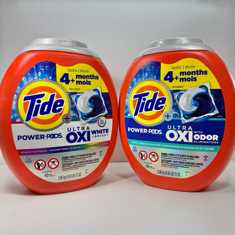 Tide Power Pods Jumbo Oxi White / Oxi Odor Eliminator 45/63counts ...