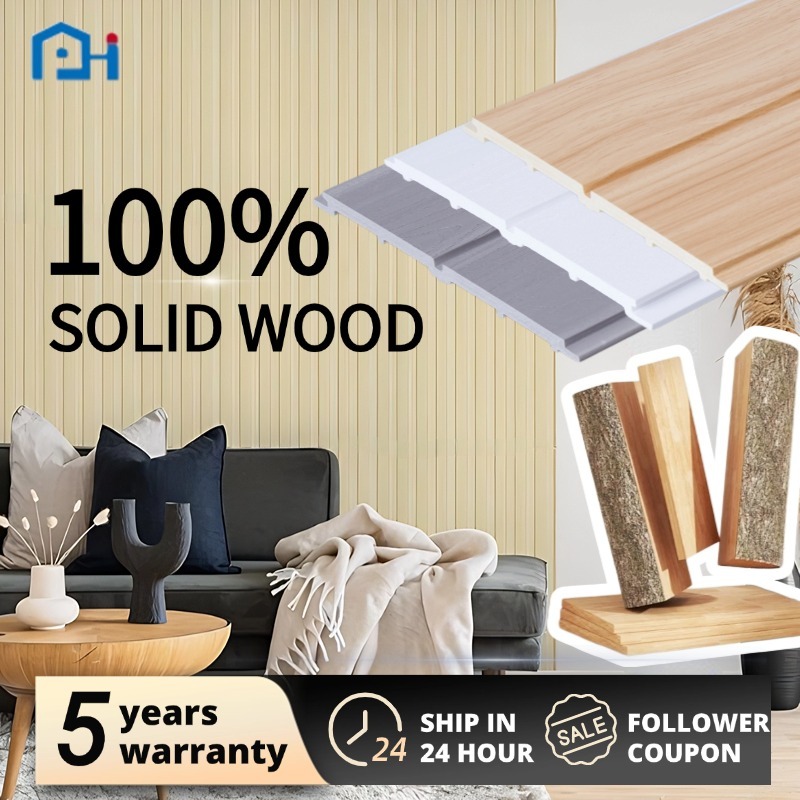 10PCS WPC Wall Panel Sticker Waterproof Grille Design Ecological Board ...