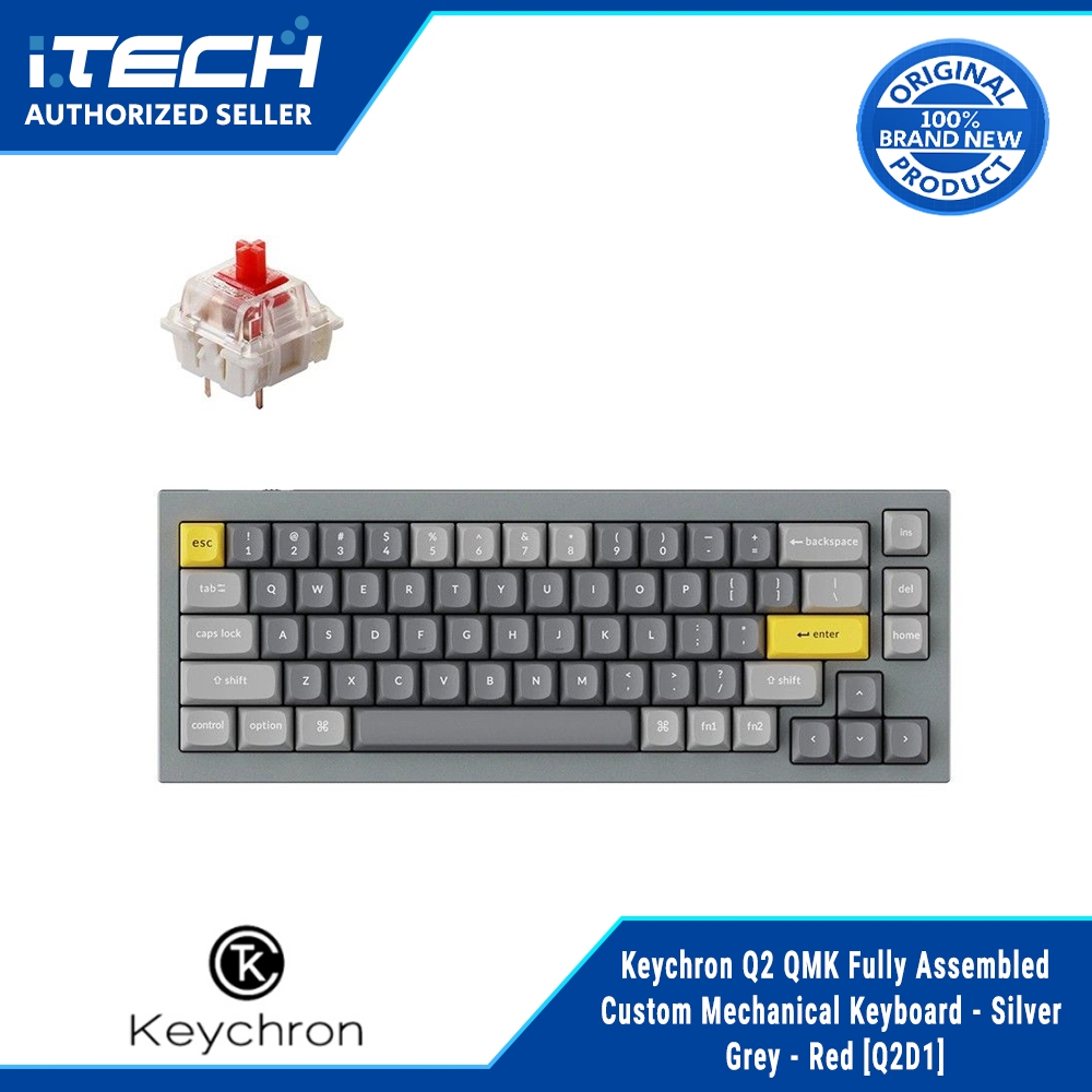 Keychron Q2 QMK Fully Assembled Custom Mechanical Keyboard - Silver ...