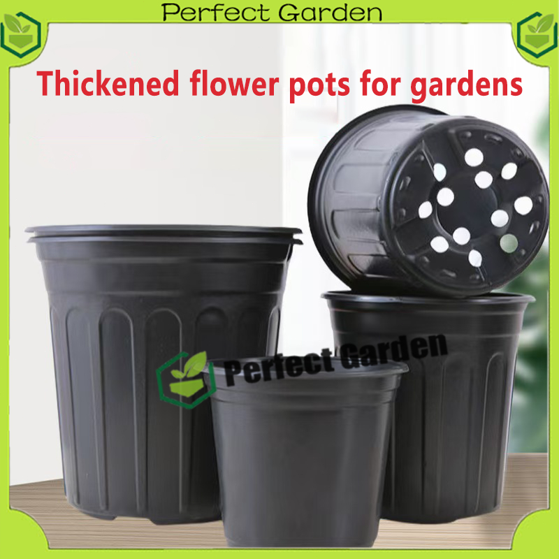 10pcs 1-5Gallon Long Thick Black PVC Pots/Durable and Lightweight Black ...